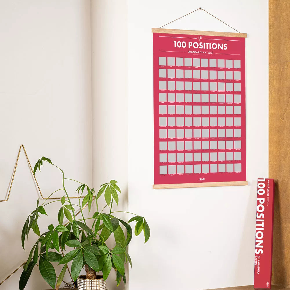 Pack 100 Positions du Kamasutra – Poster à Gratter + Cadre + Stylo – Opari